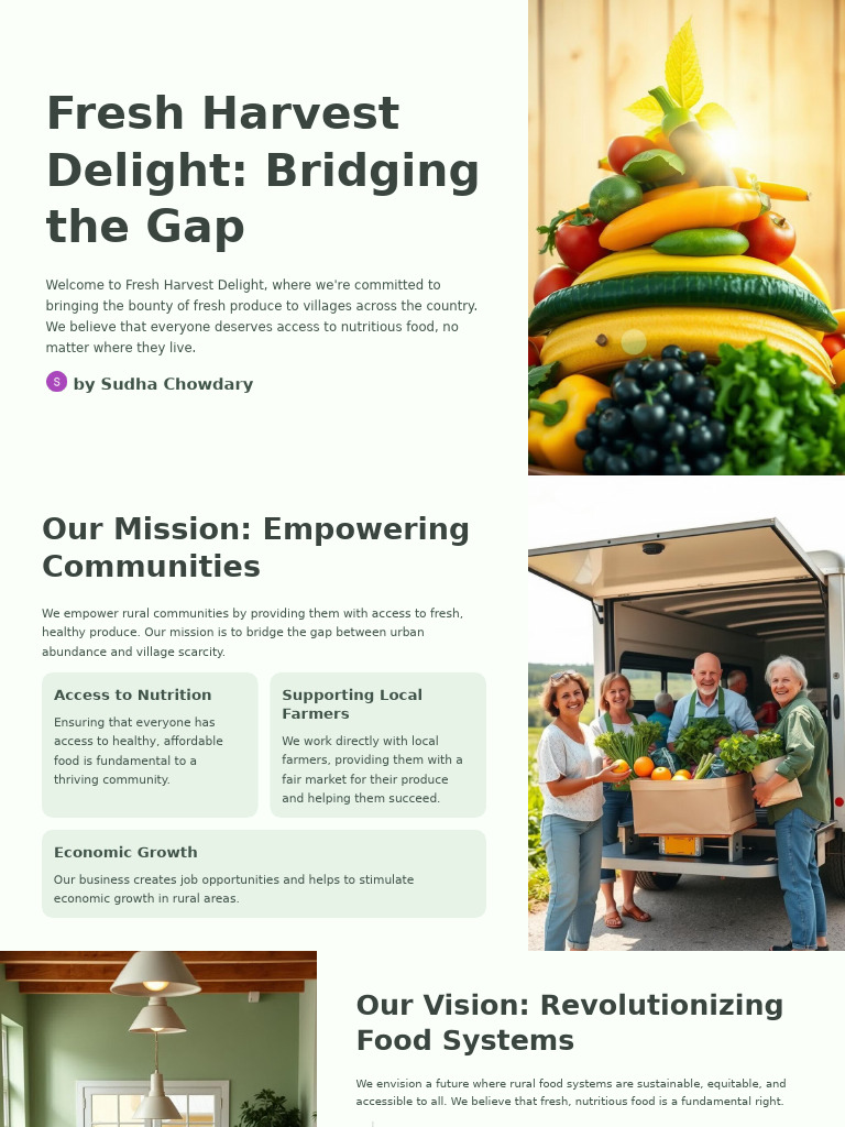 Fresh Harvest Delight Bridging The Gap | PDF