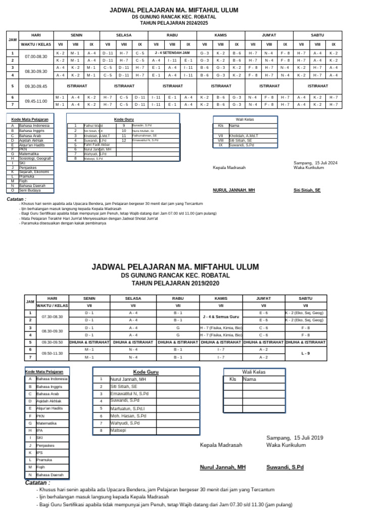 JADWAL MTS 23-24 | PDF