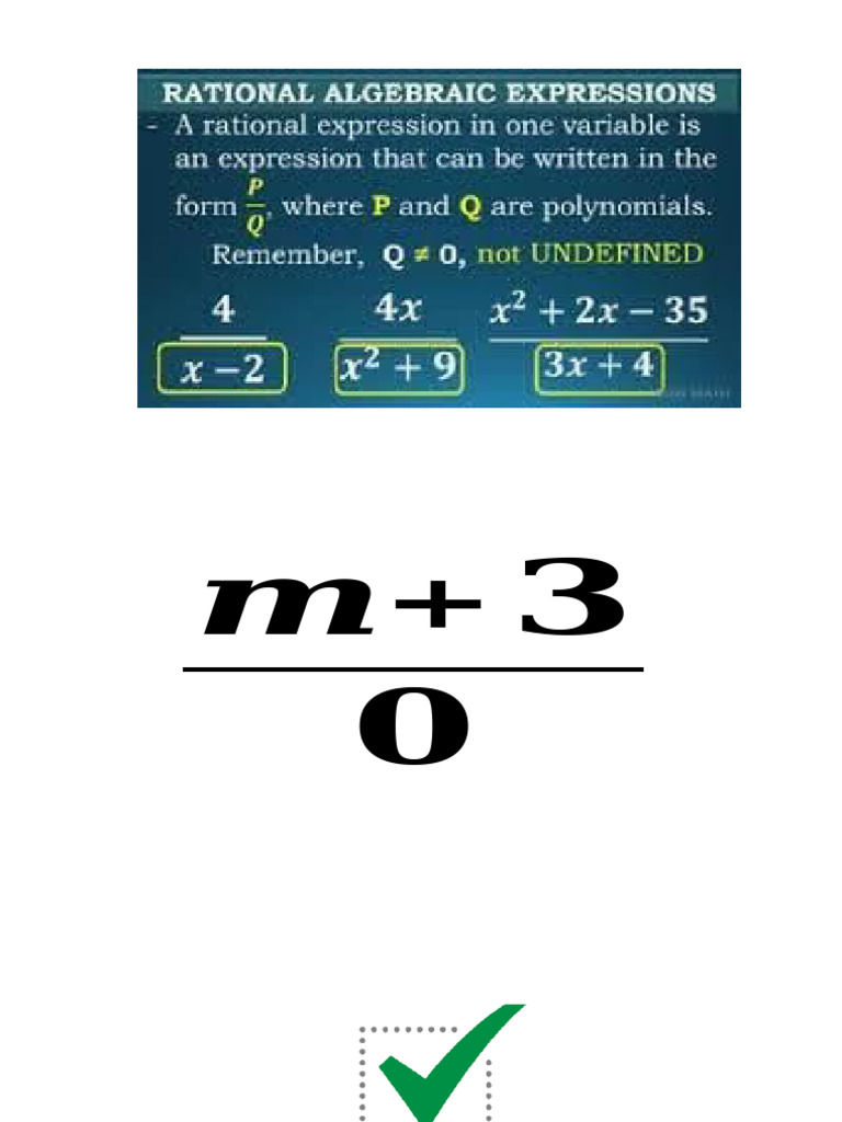Rational algebraic expression | PDF