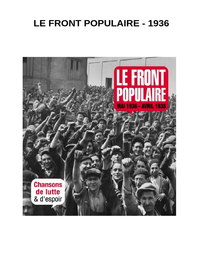 Le Front Populaire 1936 | PDF