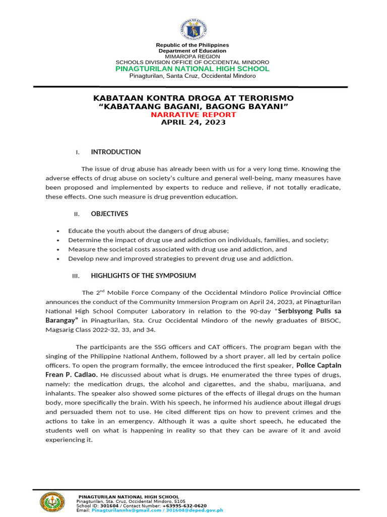 KKDAT Narrative Report | PDF