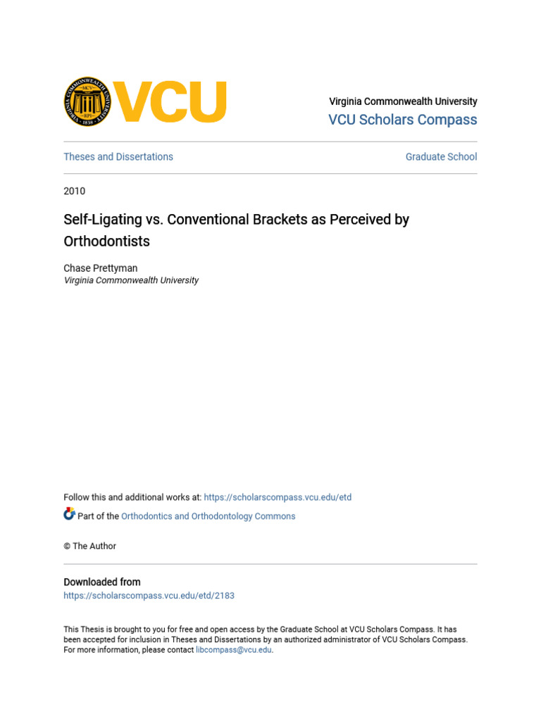 Self-Ligating vs. Conventional Brackets As Perceived by Orthodont | PDF