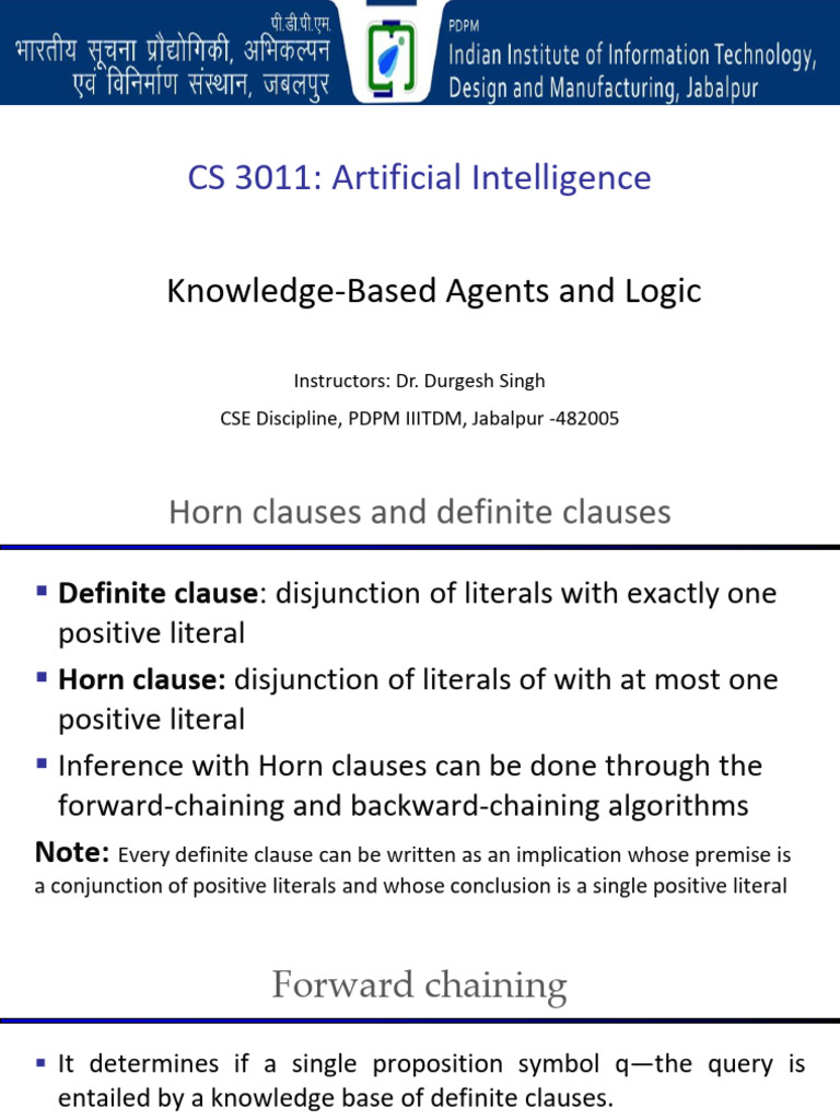Lecture 19 Unit 2_ Logic_FOL | PDF