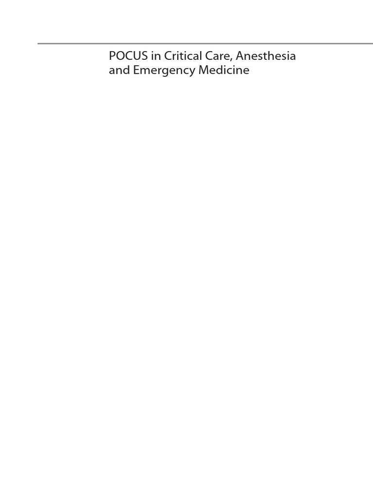 Pocus in Critical Care, Anesthesia and Emergency Medicine | PDF ...