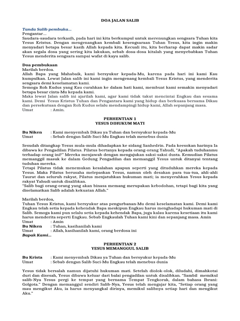 Doa Jalan Salib Lengkap Ziarek | PDF