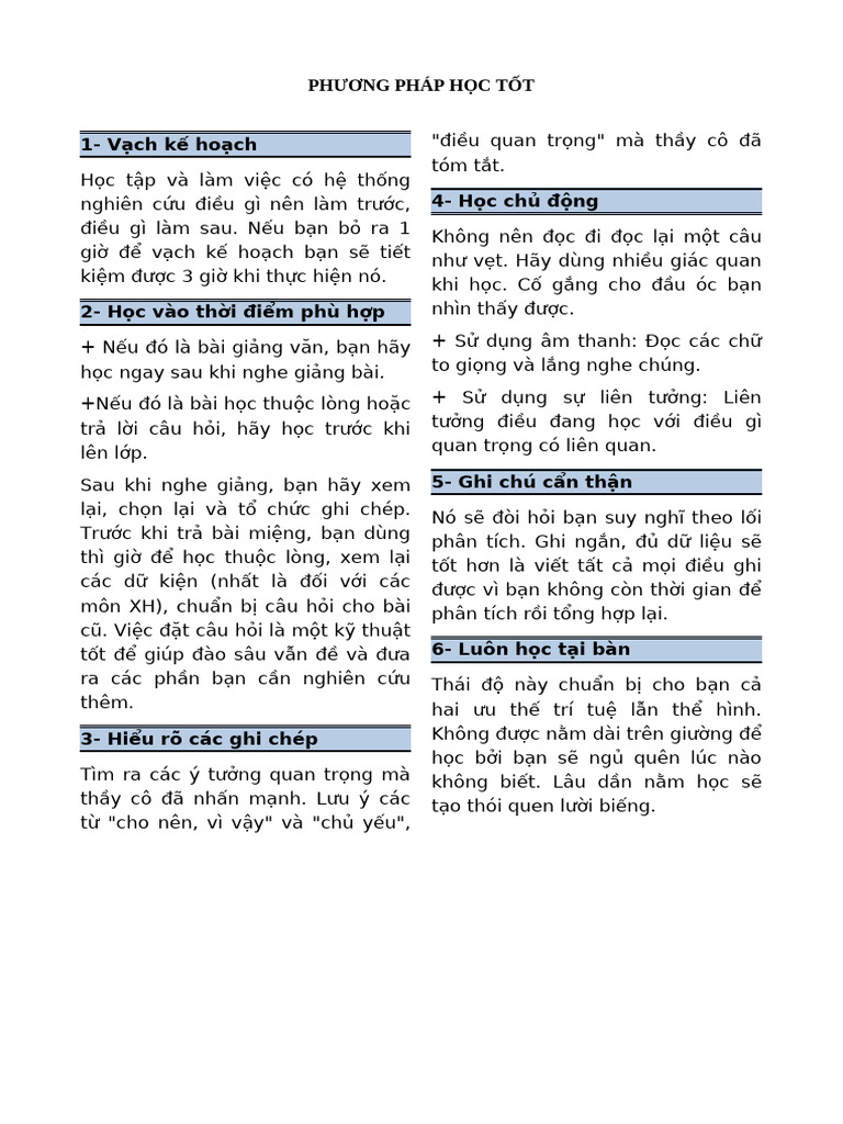 BT2.7 PhuongPhapHocTot | PDF