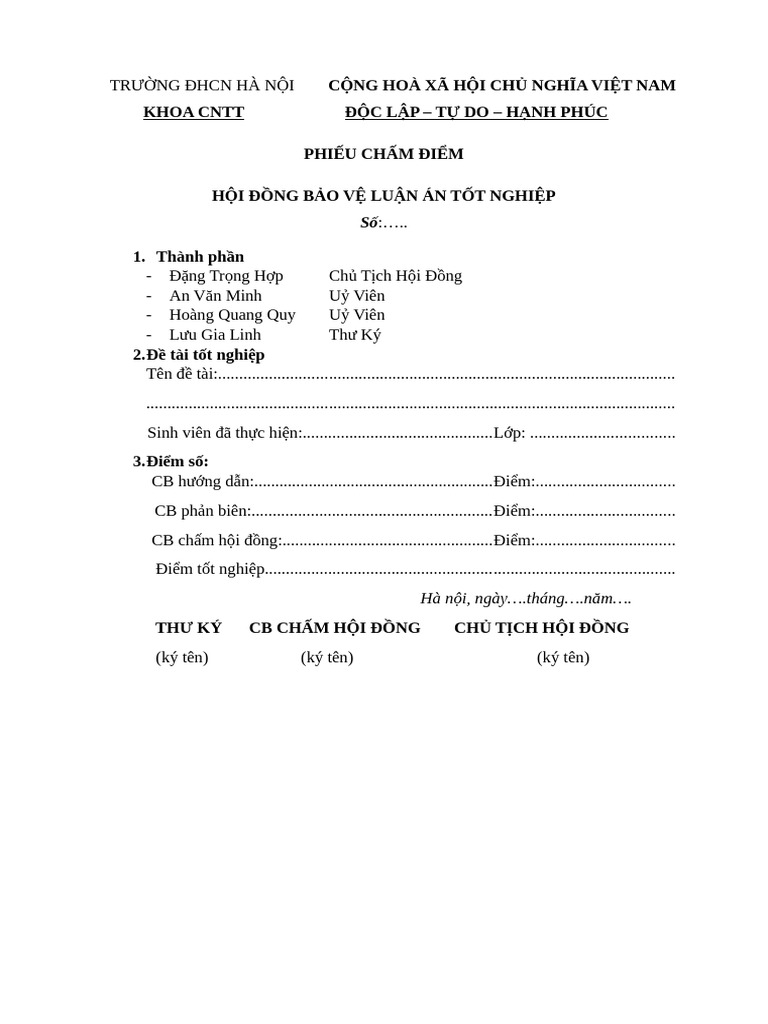 BT2.5 PhieuChamDiem | PDF