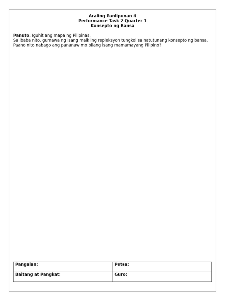 Performance Task 2 AP Quarter 1 | PDF Performance Task 2 AP Quarter 1 | PDF