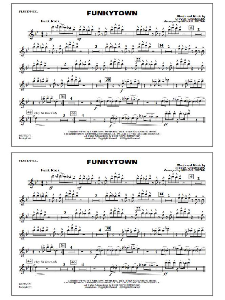 Funky Town (Instrumentos Faltantes) | PDF