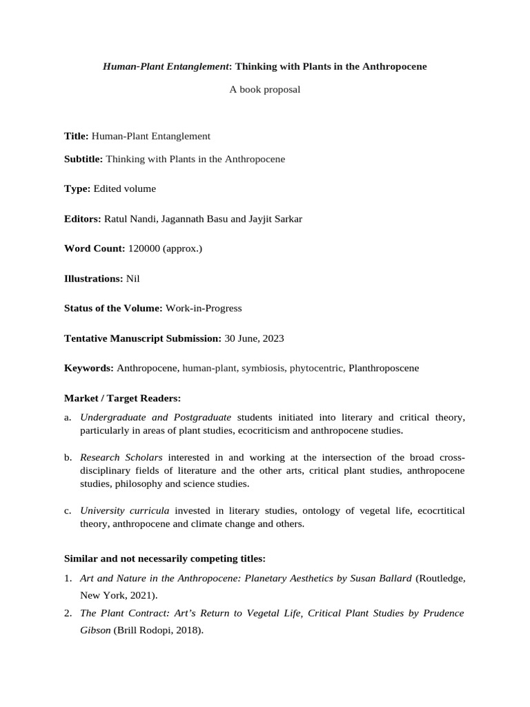 Human-Plant Proposal | PDF