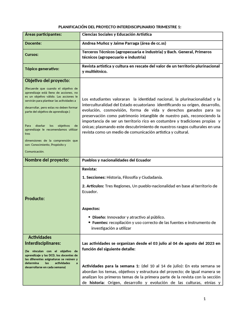 1trim-Historia-Plan Proyecto Inter | PDF