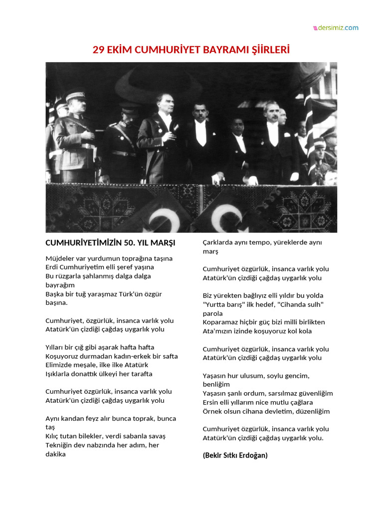 29 Ekim Şiirler | PDF