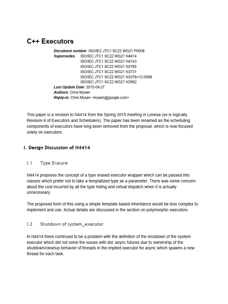 Executors Cpp20 | PDF