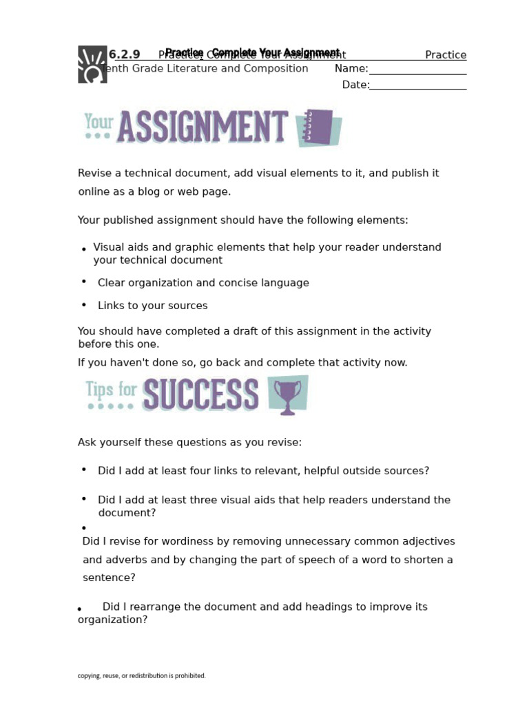 629 Practice Complete Your Assignment Practice Pdf 8743
