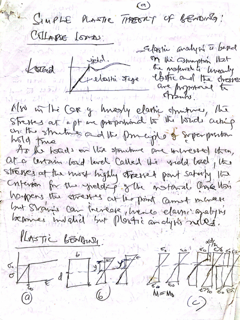 Simple Plastic Theory of Bending | PDF