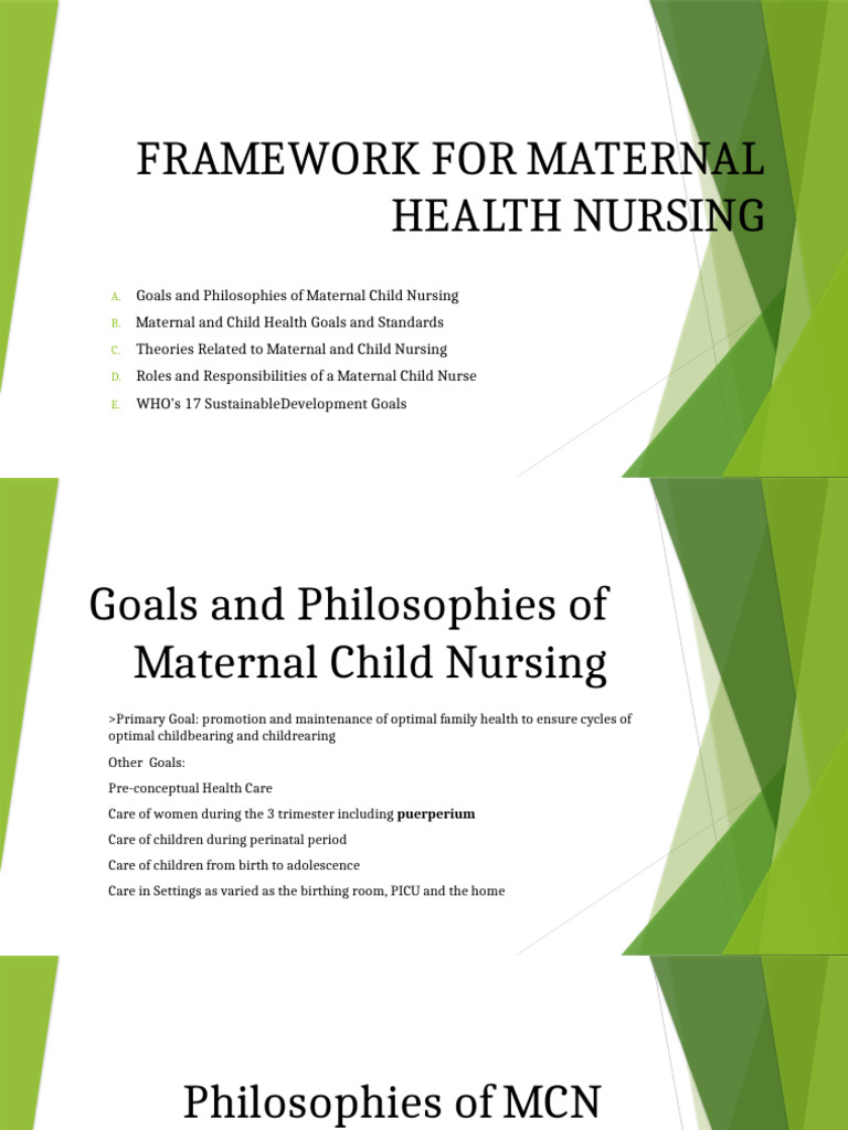Week 1 Framework For Maternal Health Nursing | PDF