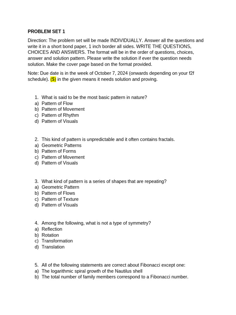 Problem Set 1 24-25 | PDF