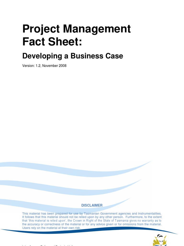 Developing A Business Case Fact Sheet | PDF | Project Management | Risk