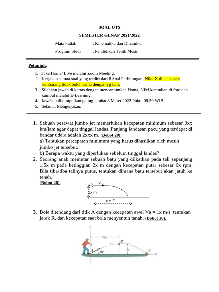 UTS KINEMATIKA DAN DINAMIKA-dikonversi | PDF