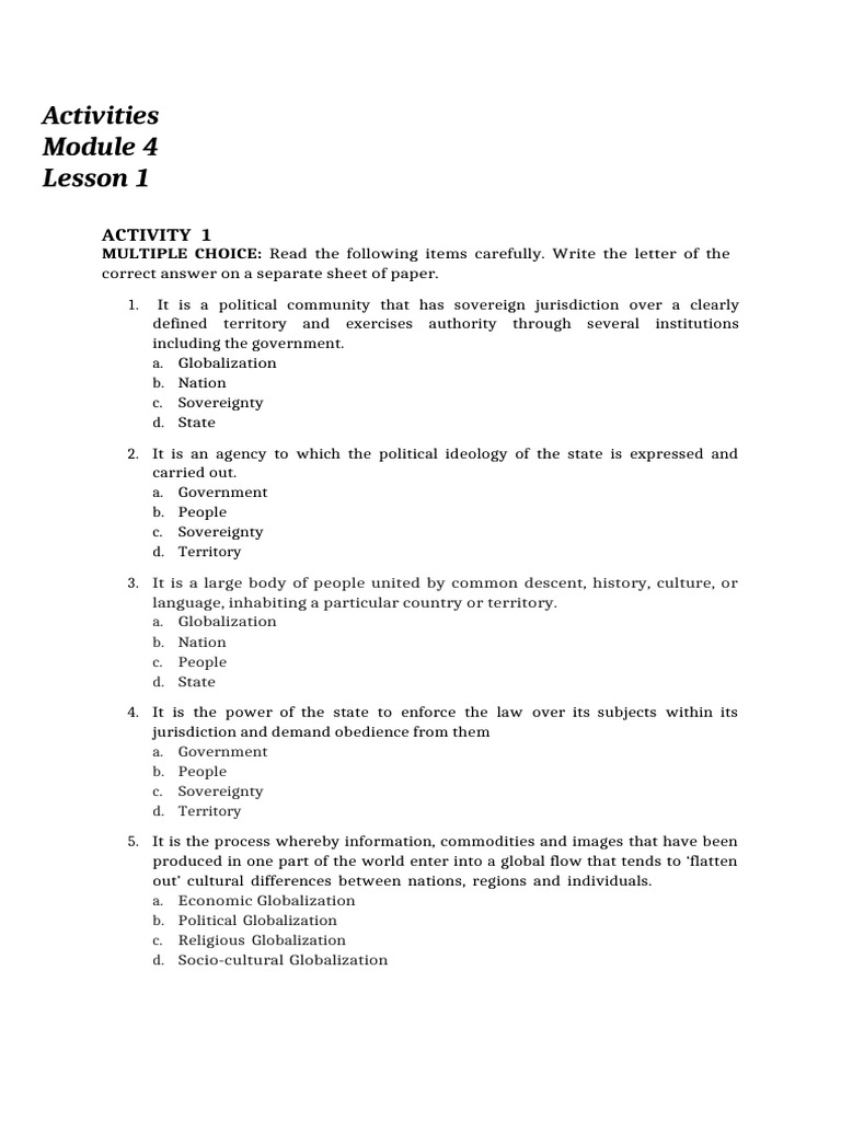 Ppg Act Module 4 | PDF