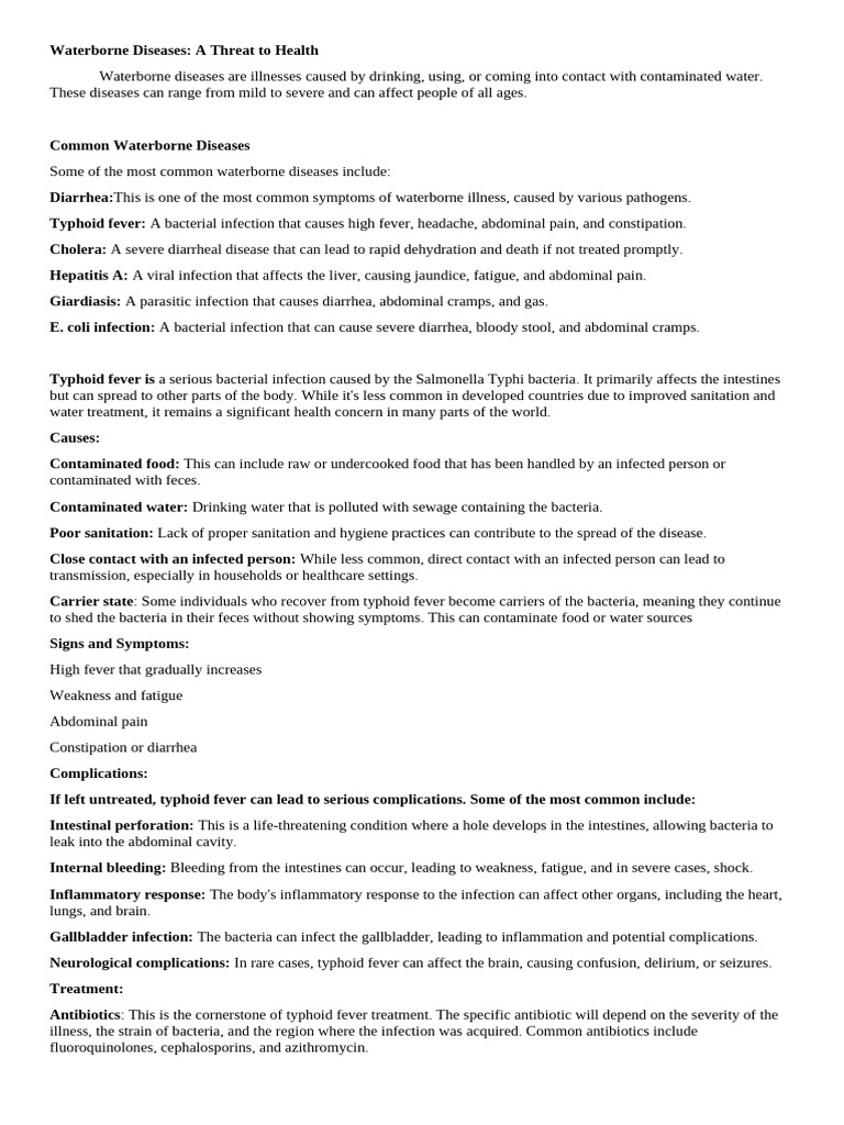 Waterborne Diseases | PDF