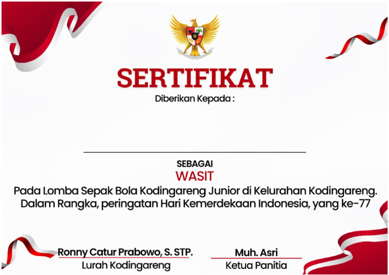 Sertifikat Wasit | PDF