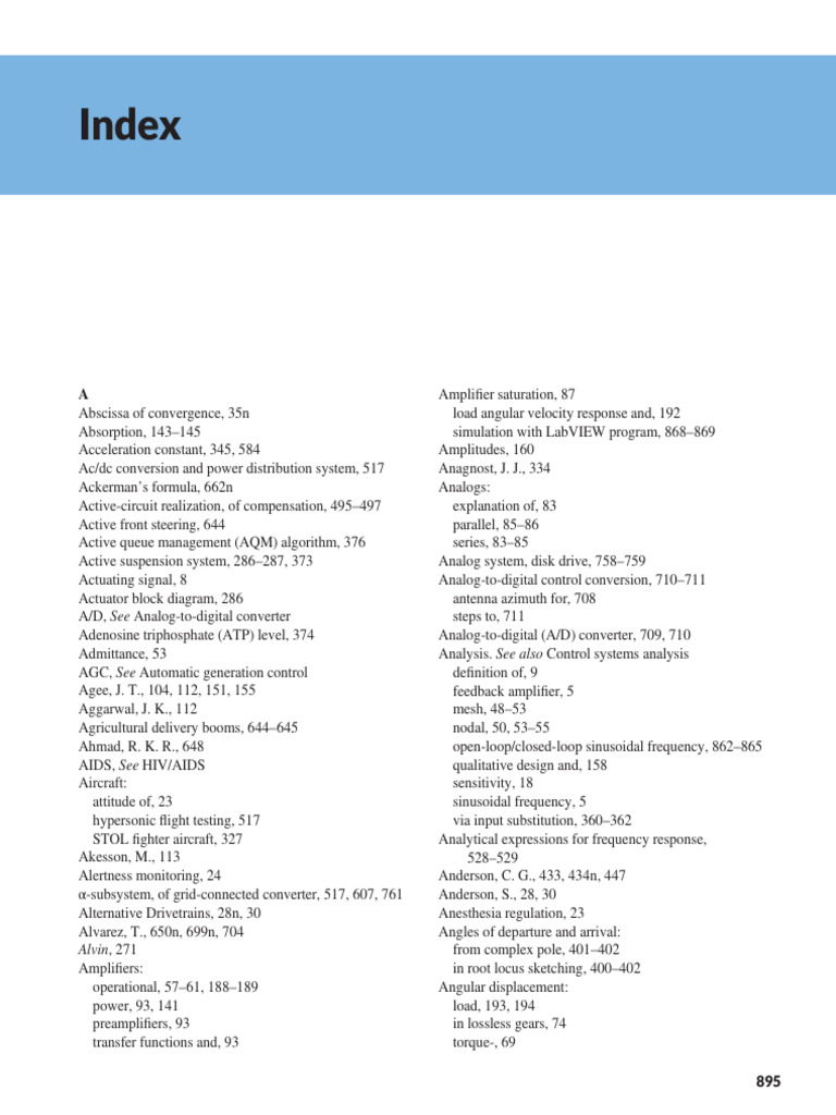 Control System Engineering, Index | PDF