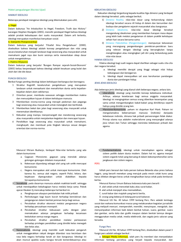 Materi Pengualangan Kelas 3 Tts | PDF