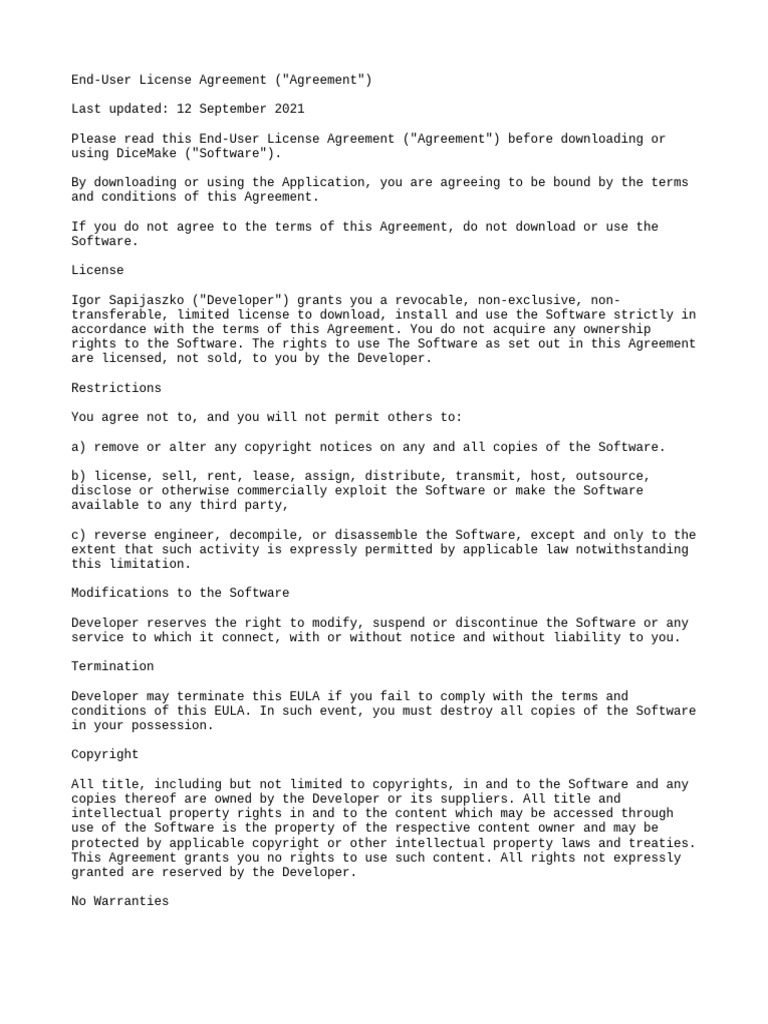 EULA | PDF