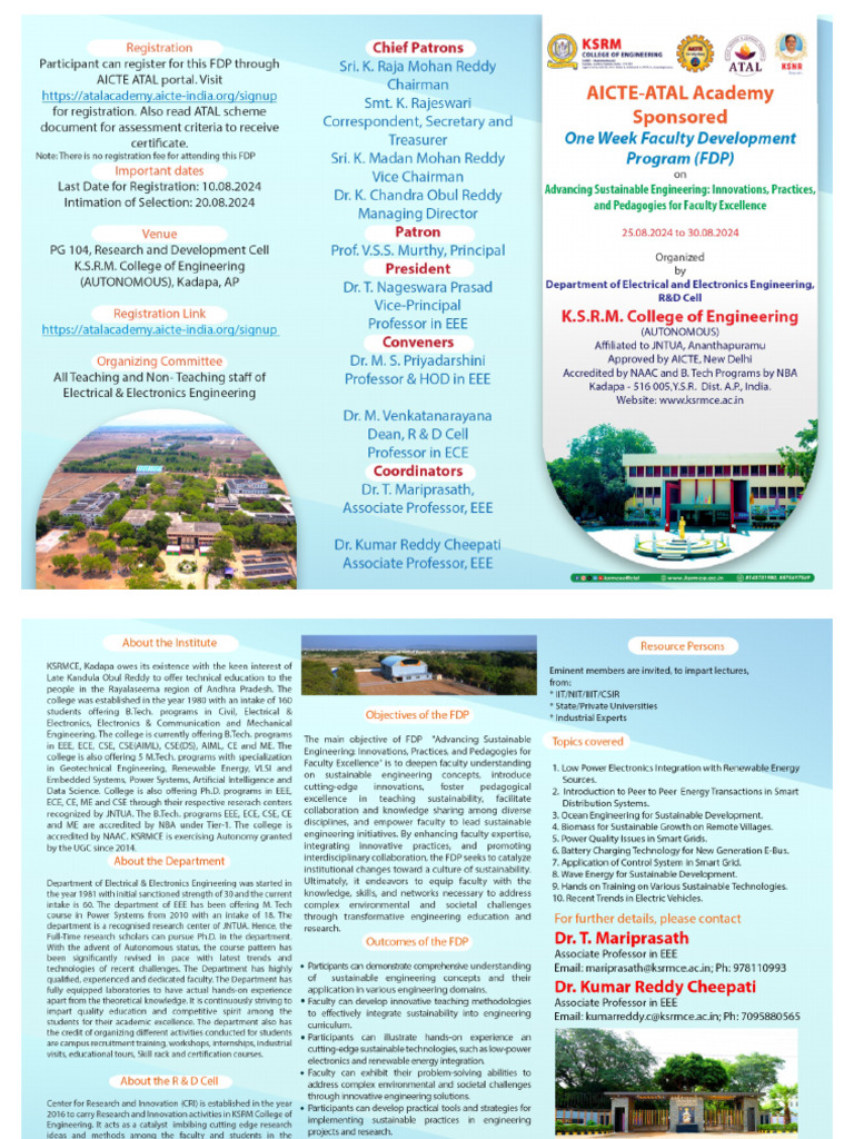 ATAL FDP Brochure Steps NoC | PDF