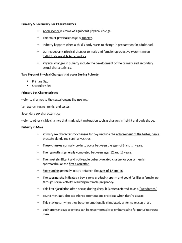 Primary And Secondary Sex Characteristics Ge 9 Pdf