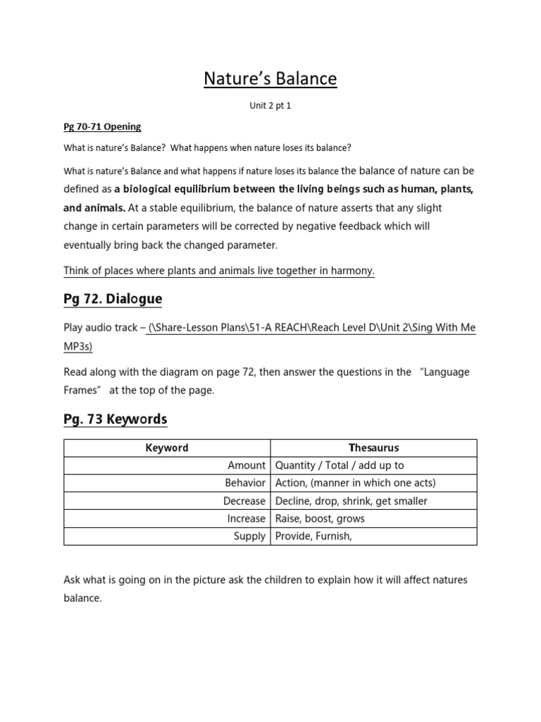 Unit2 pt1 Natures Balance | PDF
