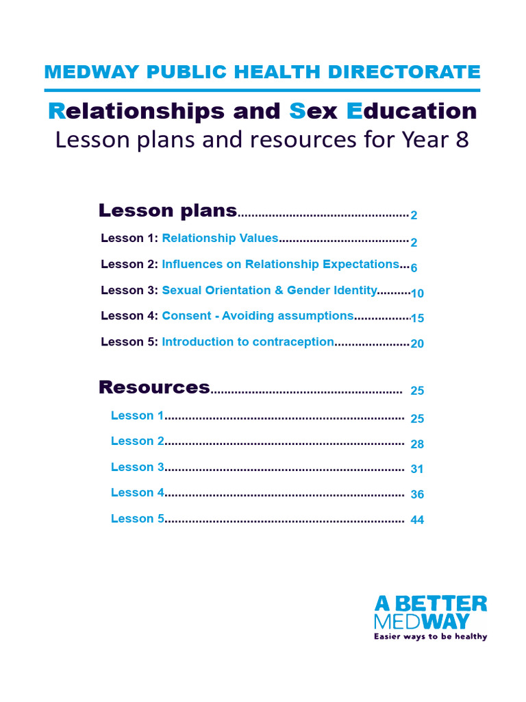 Medway RSE 2021 Year 8 - Lesson Plans - Resources | PDF