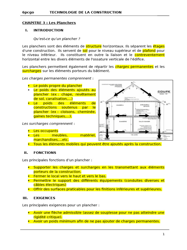 2018_01_22 - Chapitre 4 - Les Planchers - Version PROF | PDF
