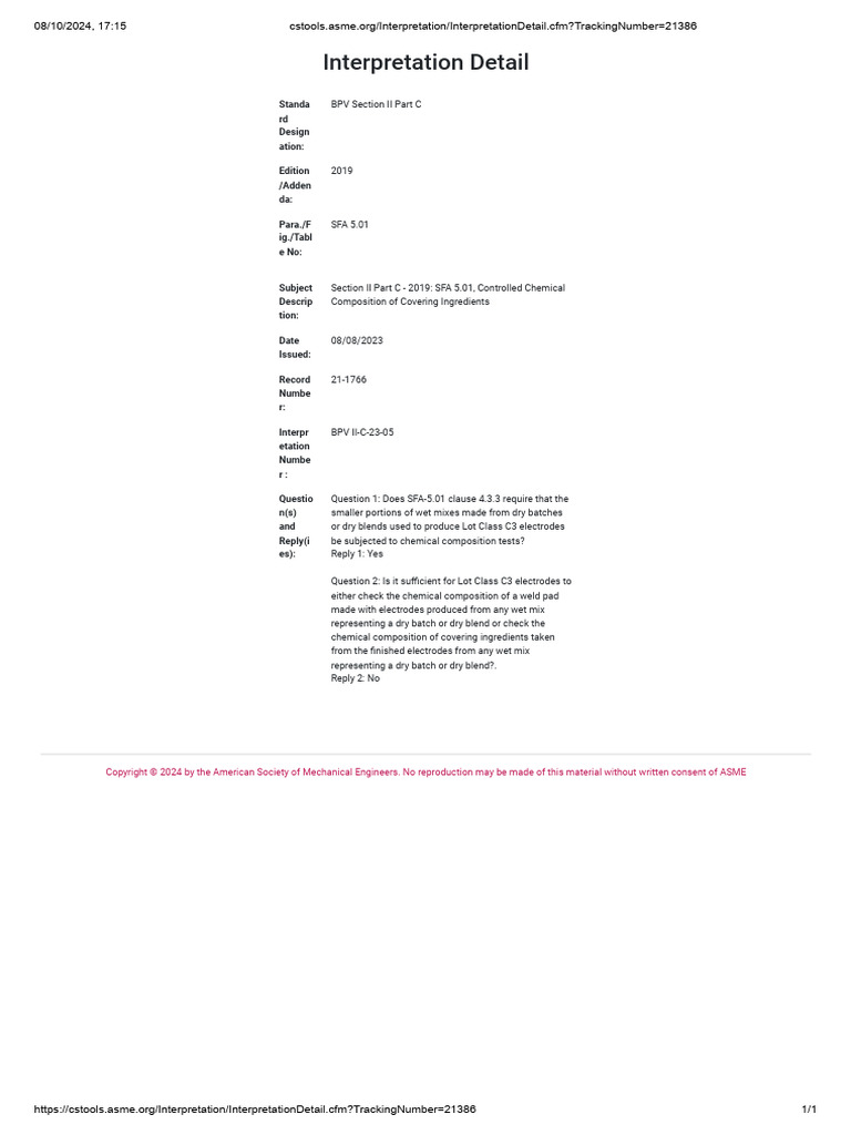 Interpretation InterpretationDetail - CFM TrackingNumber 21386 | PDF