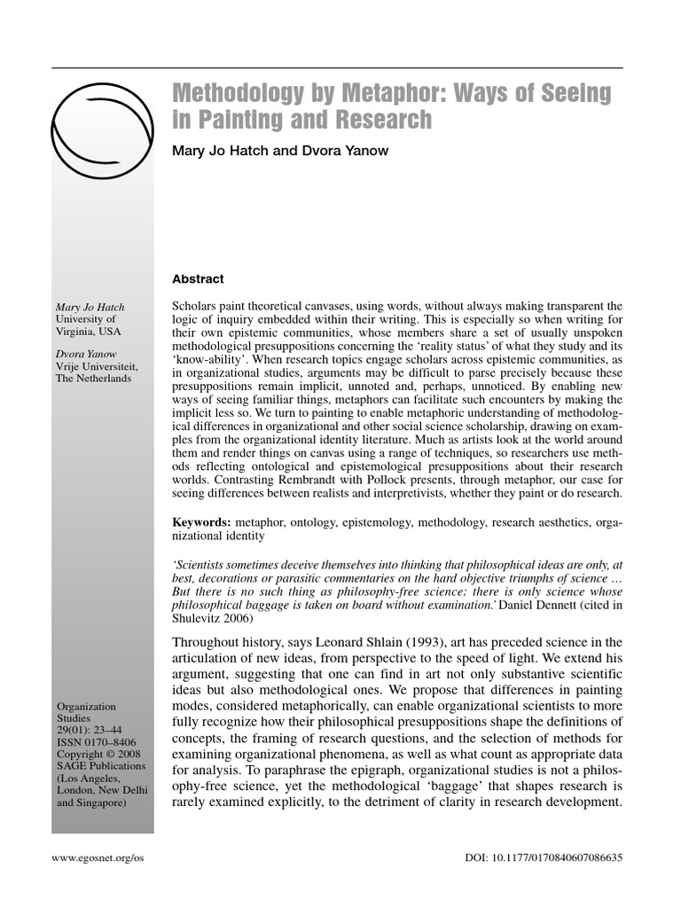 Methodology by Metaphor | PDF