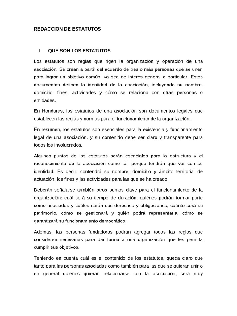 Redaccion de Estatutos | PDF | Derecho laboral | Negocios