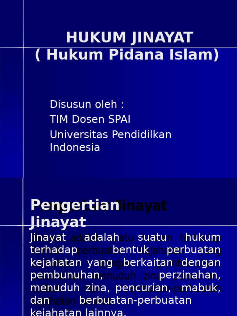 Hukum Jinayat Dalam Islam | PDF