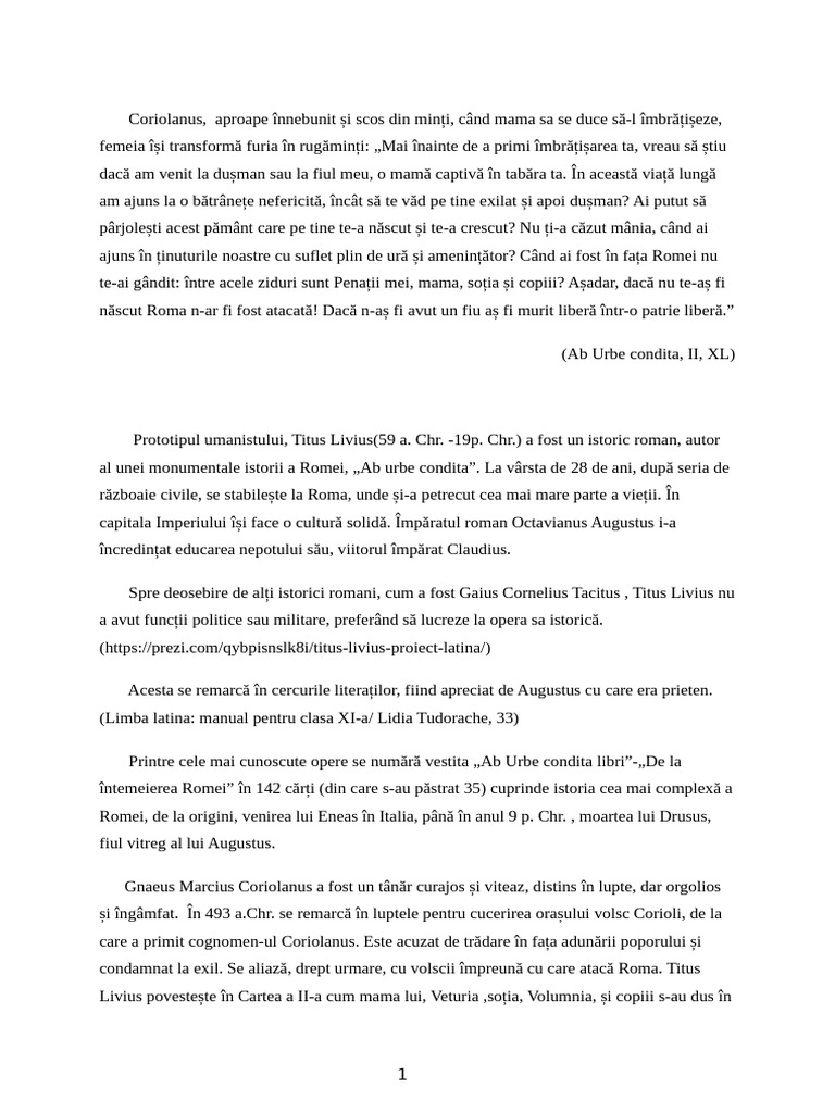 Veturia (Ab Urbe Condita J II J XL) | PDF