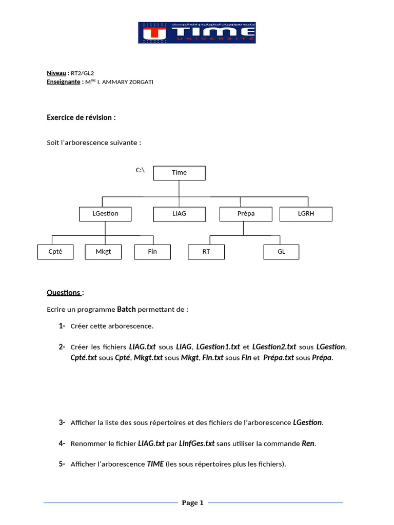 Exercice révision Dos | PDF