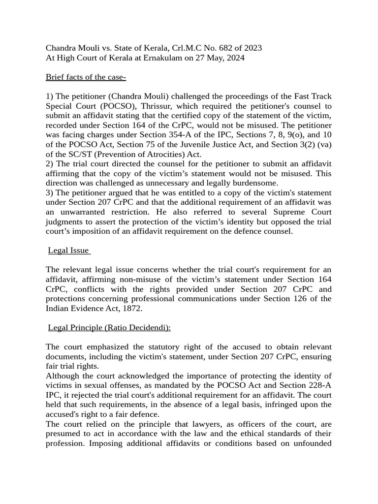 2024 Chandra Mouli vs. State of Kerala | PDF 2024 Chandra Mouli vs. State of Kerala | PDF