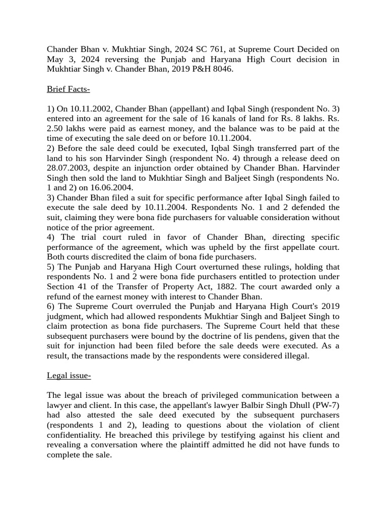 2024 Chander Bhan v. Mukhtiar Singh | PDF