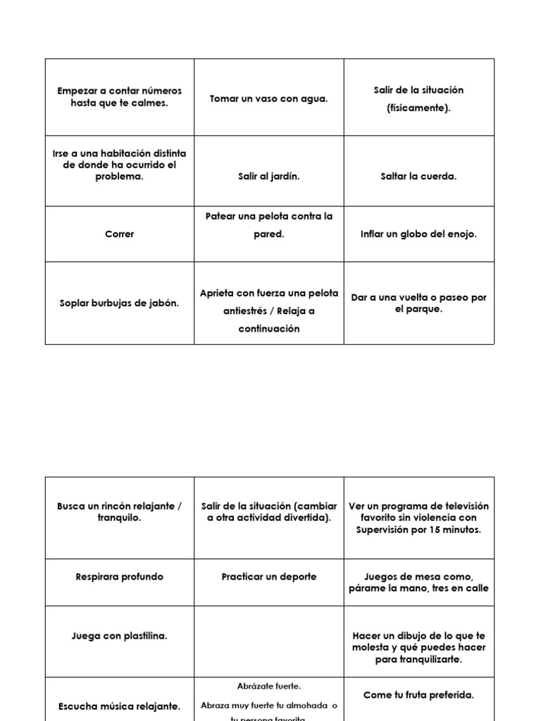 Tarjetas para El Control Del Enojo | PDF