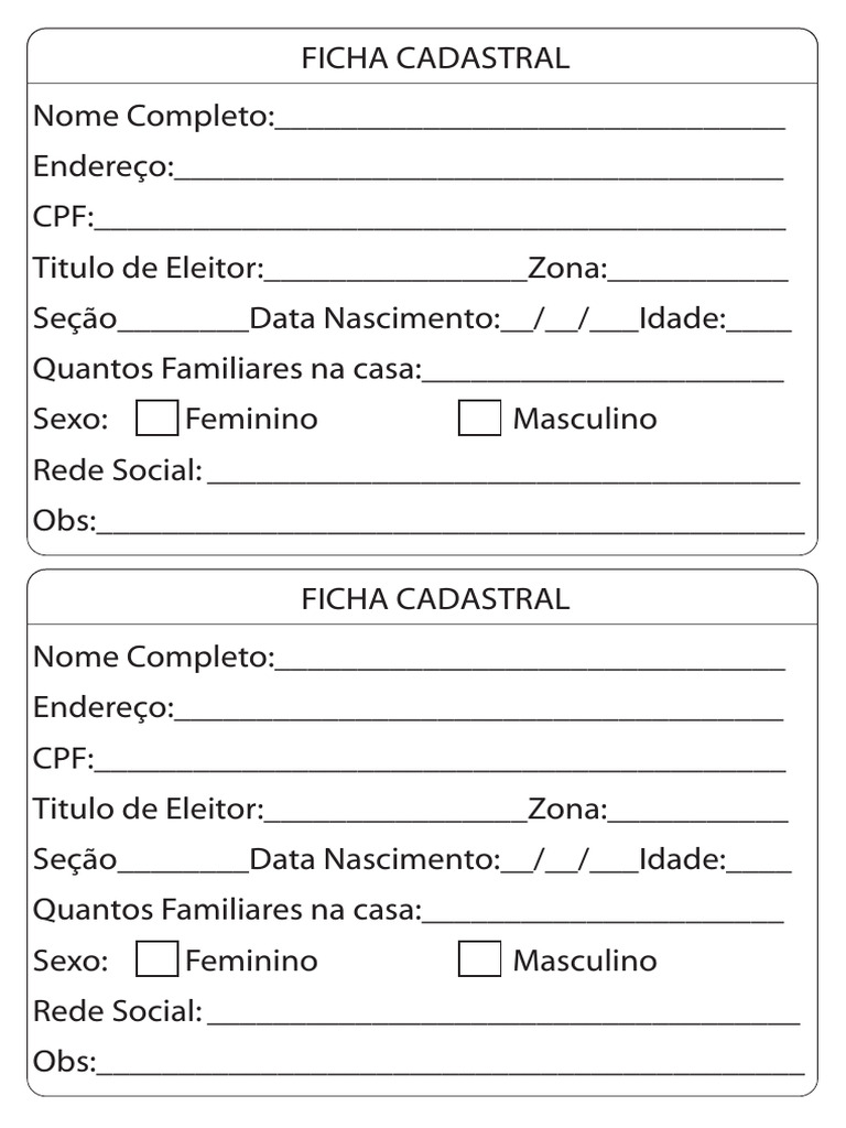 Ficha Cadastral | PDF