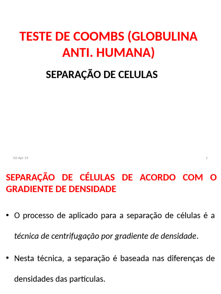 Teste de Coombs | PDF
