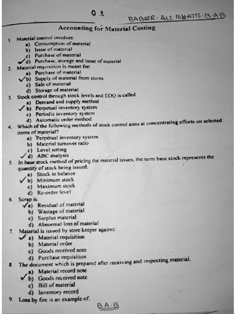 Accounting for Material Costing | PDF