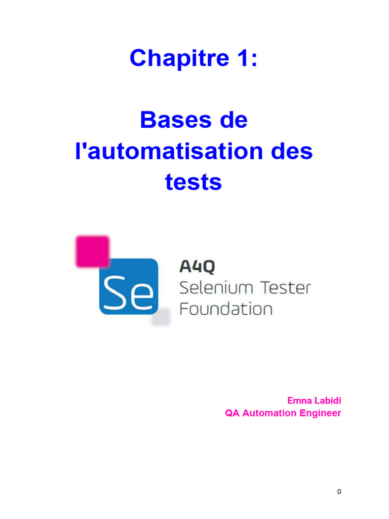 Résumé Chapitre1 Selenium A4Q | PDF