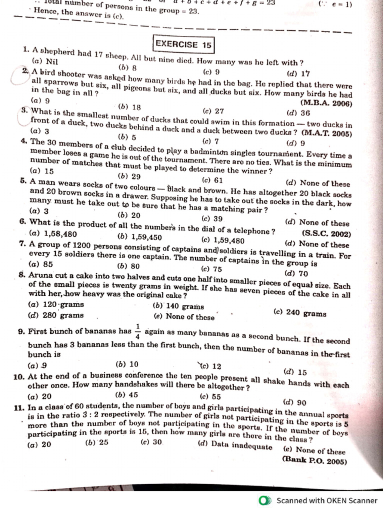 Arithmetical Reasoning 1 | PDF