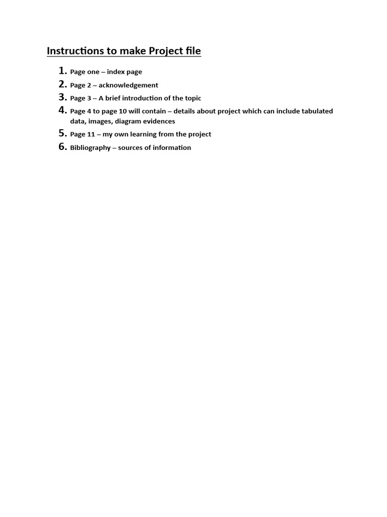 Instructions To Make Project File | PDF
