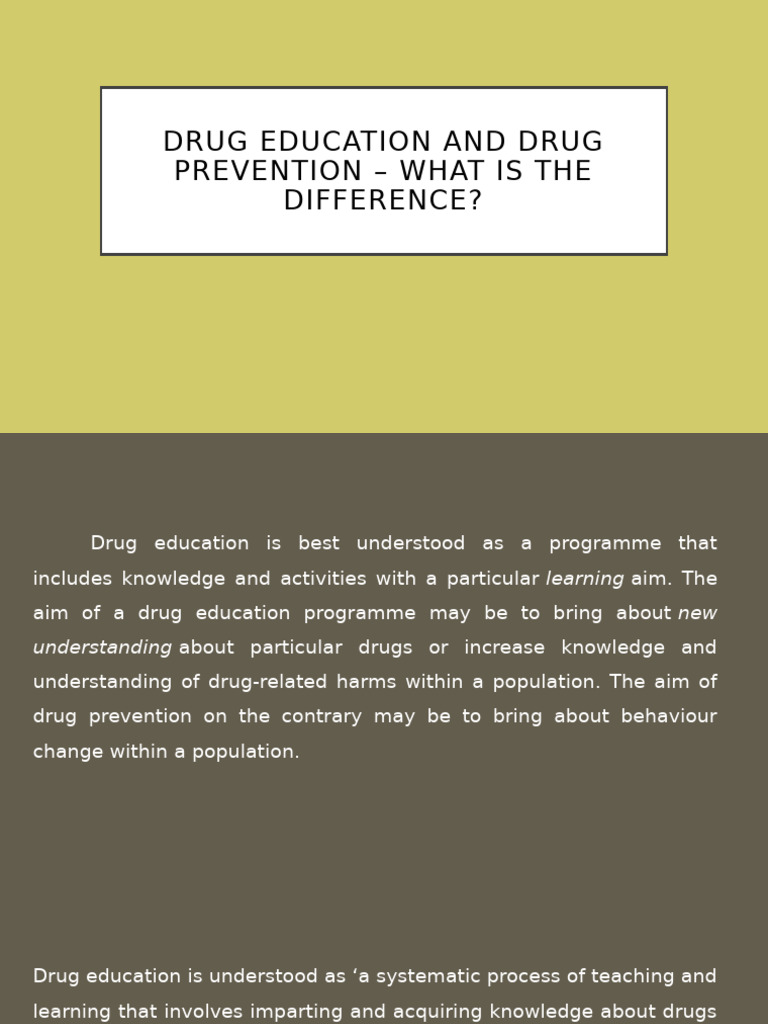 Drug Education and Prevention | PDF
